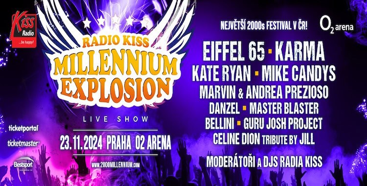 O2 arenu rozjasní Radio Kiss Millennium Explosion 2024 | DanceMAG.cz